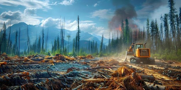Premium Photo | Logging equipment causes habitat loss endangering ... Premium Photo | Logging equipment causes habitat loss endangering ...