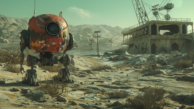 Premium Photo | Lonely robot exploring a postapocalyptic wasteland Premium Photo | Lonely robot exploring a postapocalyptic wasteland