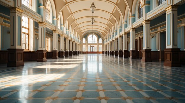 Premium Photo | Long Empty hall room Premium Photo | Long Empty hall room