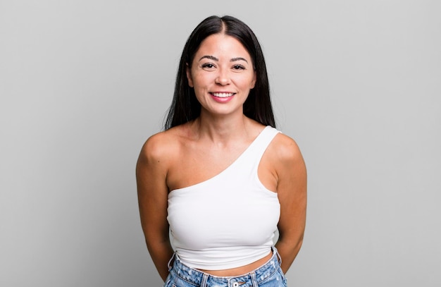 Premium Photo Looking Happy And Goofy With A Broad Fun Loony Smile And Eyes Wide Open