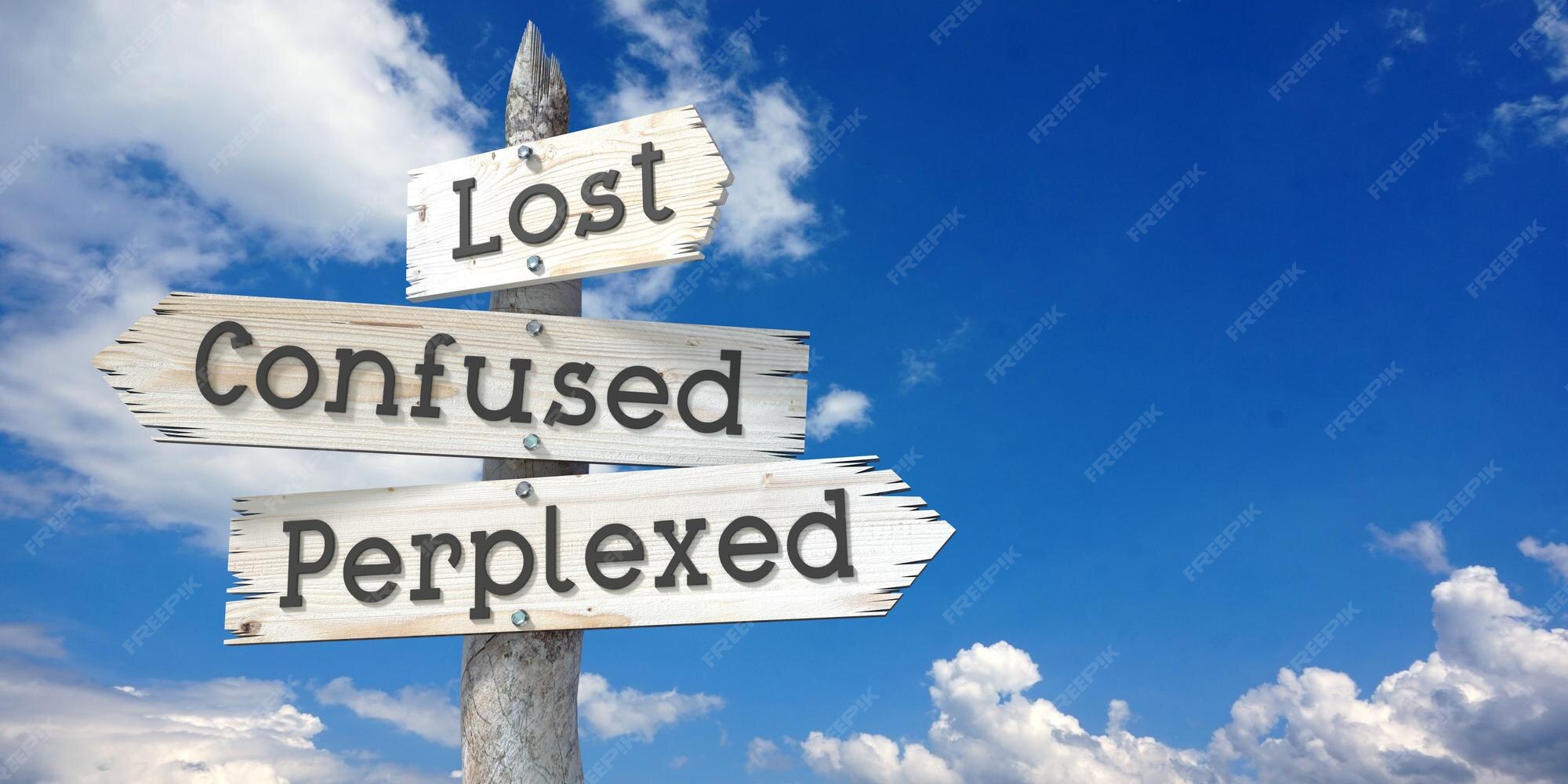 Premium Photo | Lost confused perplexed wooden signpost with three arrows Premium Photo | Lost confused perplexed wooden signpost with three arrows