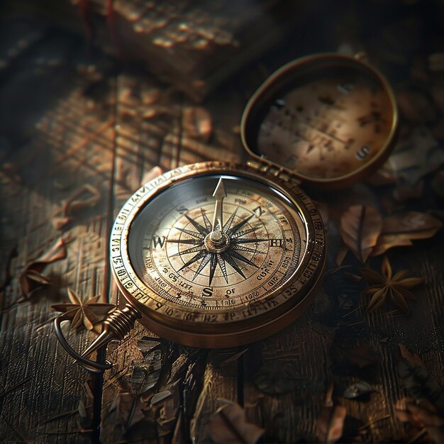 Lost Direction Broken Compass Premium Ai Generated Image