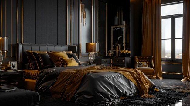 Luxurious Penthouse Bedroom with Large Bed and Window | Premium AI ... Luxurious Penthouse Bedroom with Large Bed and Window | Premium AI ...