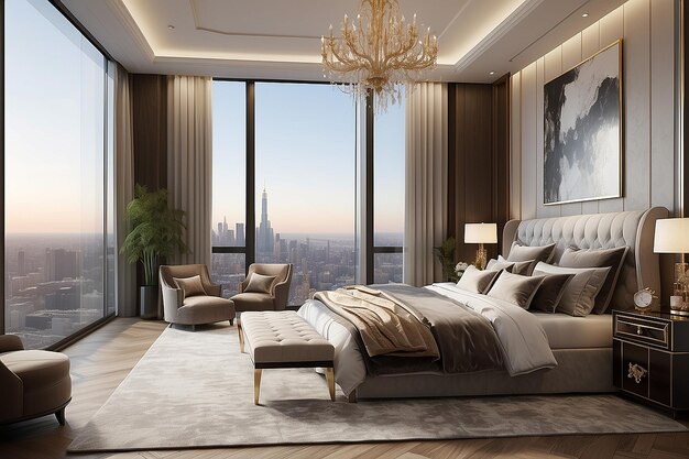 Luxury Penthouse Bedroom | Premium AI-generated image Luxury Penthouse Bedroom | Premium AI-generated image