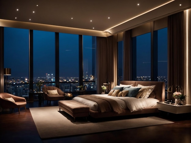 Premium Photo | Luxury penthouse bedroom Premium Photo | Luxury penthouse bedroom
