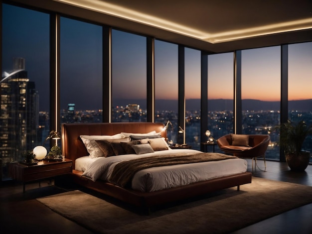 Premium Photo | Luxury penthouse bedroom Premium Photo | Luxury penthouse bedroom