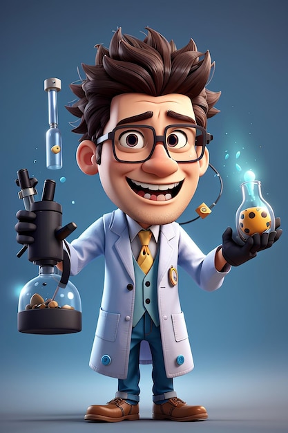 Premium Photo | Mad Scientist Cartoon Whimsical 3D Animation Premium Photo | Mad Scientist Cartoon Whimsical 3D Animation
