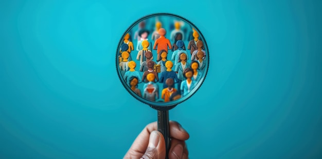 Magnifying Glass Focusing on a Group of People | Premium AI-generated image Magnifying Glass Focusing on a Group of People | Premium AI-generated image