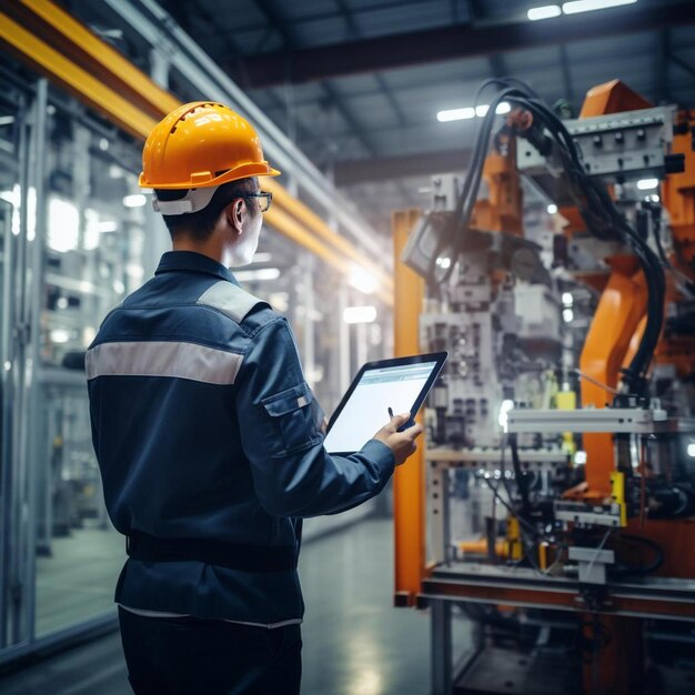 Premium Photo | Male automation engineer in uniform helmet safety ... Premium Photo | Male automation engineer in uniform helmet safety ...