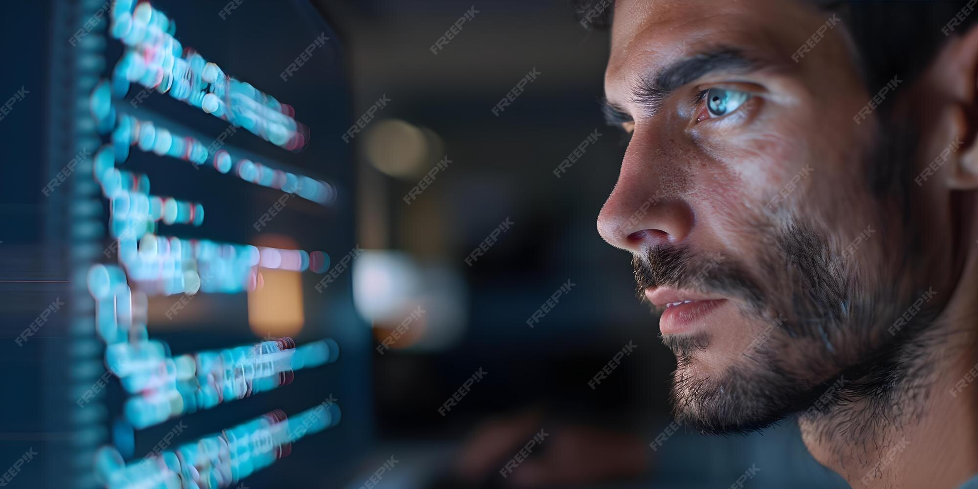 Male Programmer Working On Coding A Cybersecurity Script In An Office