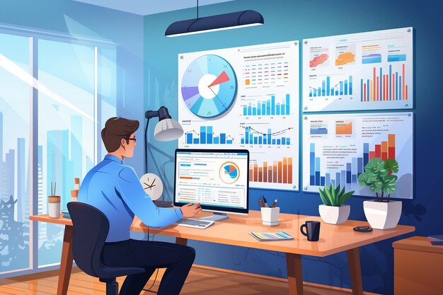 Premium AI Image | Man Analyst Exploring Insights AI Premium AI Image | Man Analyst Exploring Insights AI
