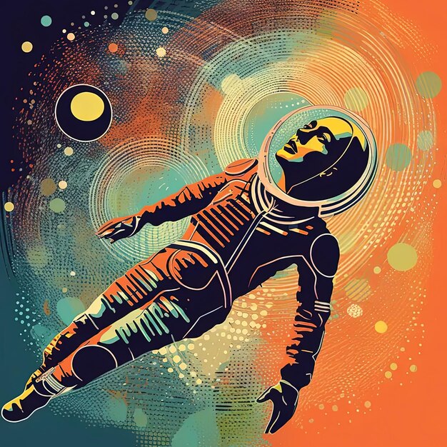 Premium Photo A Man In An Astronaut Suit Floating In Space