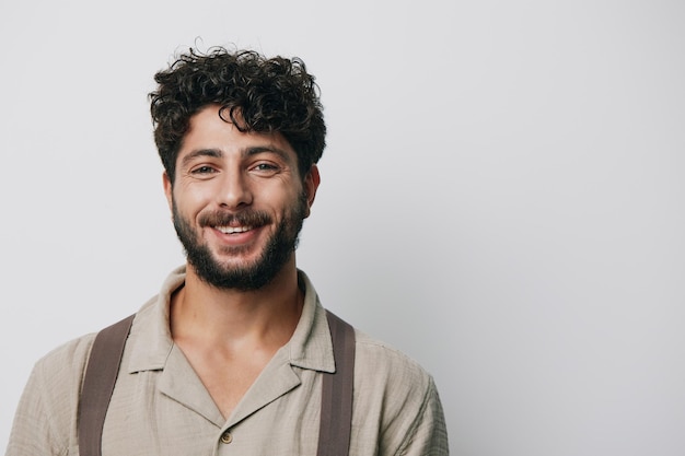 Premium Photo Man Attractive Guy Adult Male Young Face Happy Portrait