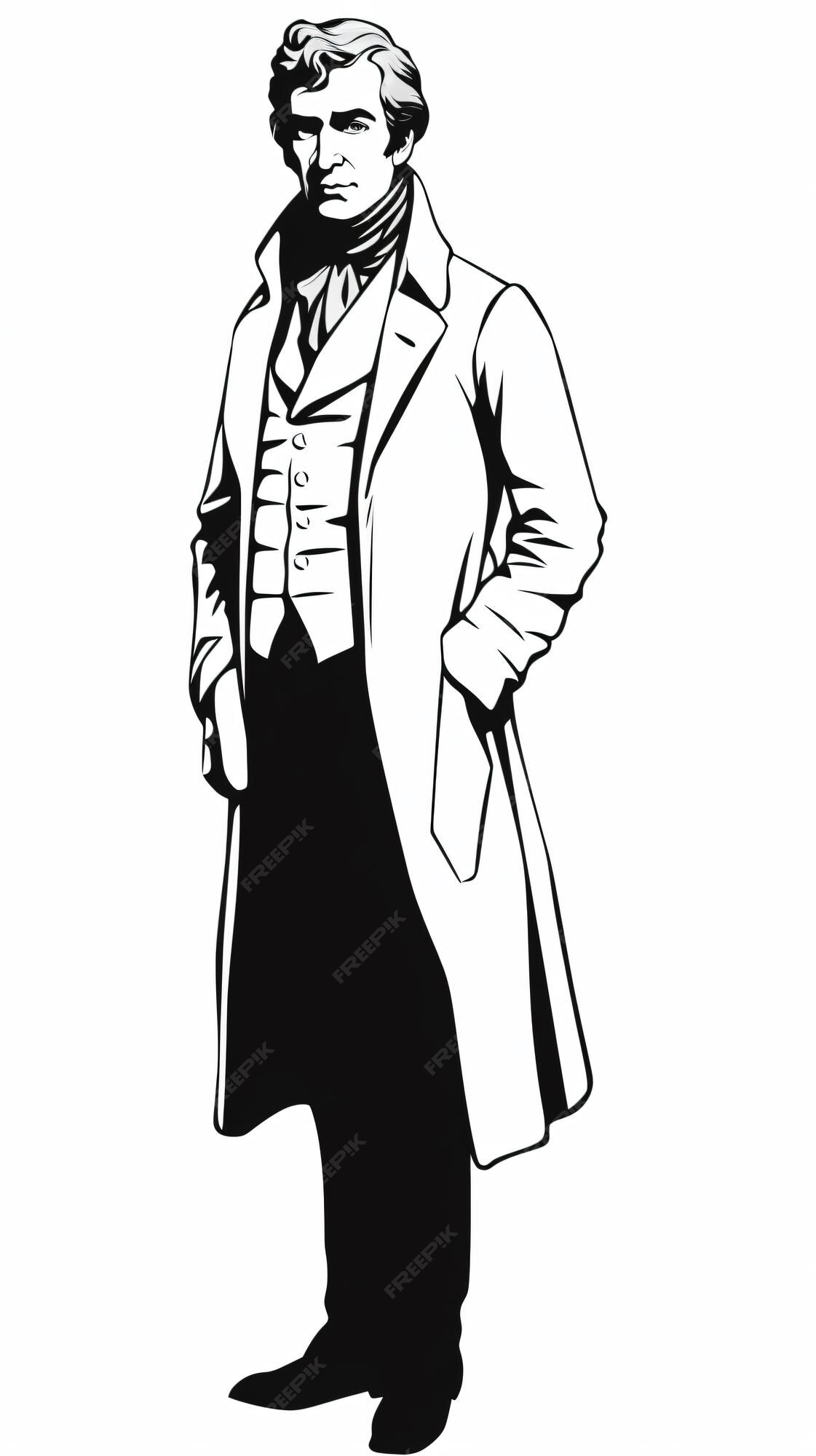 Premium Ai Image A Man In A Coat And Tie Standing