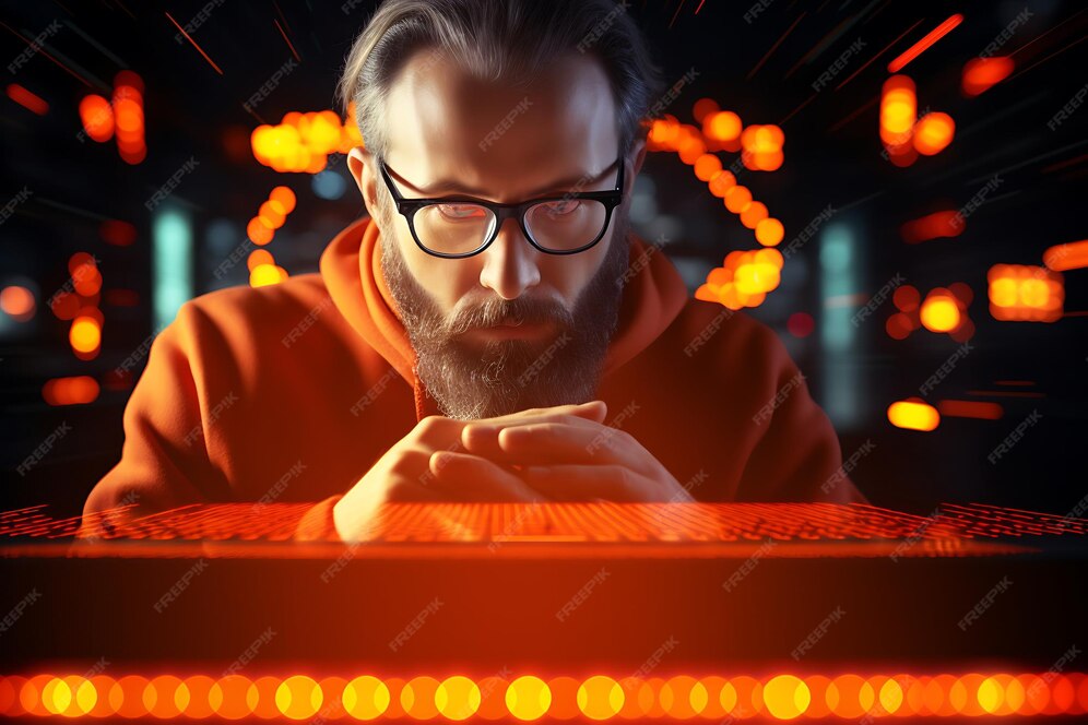 Premium Photo | Man coder development programming computer