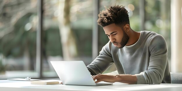 Man Diligently Learns Programming Absorbing Knowledge And Refining Coding Skills Concept