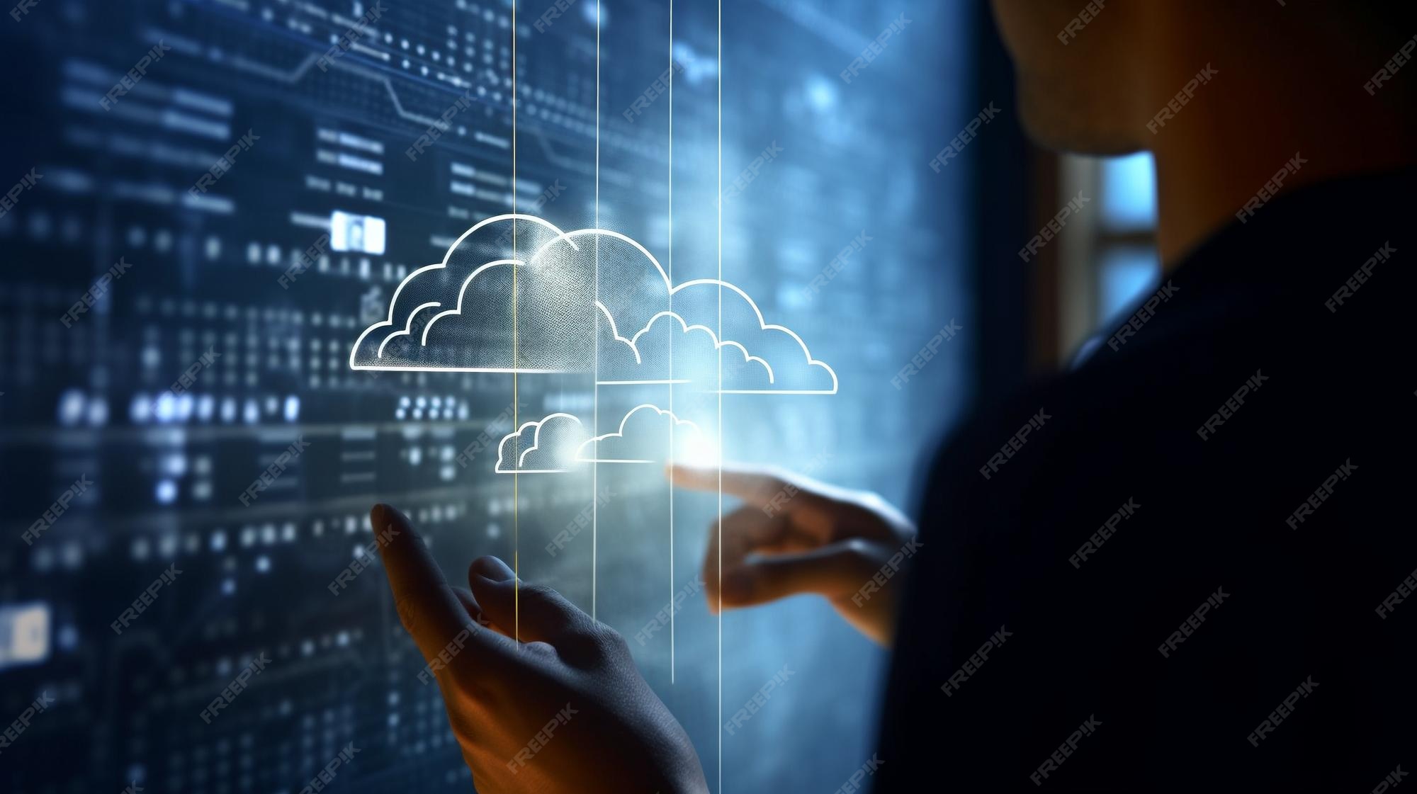 Premium AI Image | A man Generative AI database code programming and ...