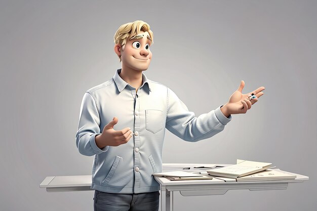 Premium Photo | Man giving introduction 3d illustration Premium Photo | Man giving introduction 3d illustration