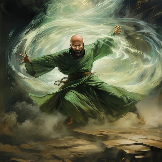 A Man In A Green Robe With A White Robe And A Green Robe Captured Beautifully Premium Ai