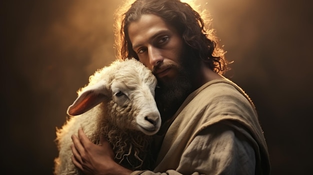 Premium Photo | A Man Holding a Sheep in His Arms Premium Photo | A Man Holding a Sheep in His Arms