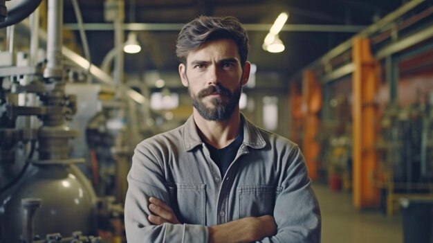 Premium AI Image | Man industrial engineer portrait GENERATE AI Premium AI Image | Man industrial engineer portrait GENERATE AI