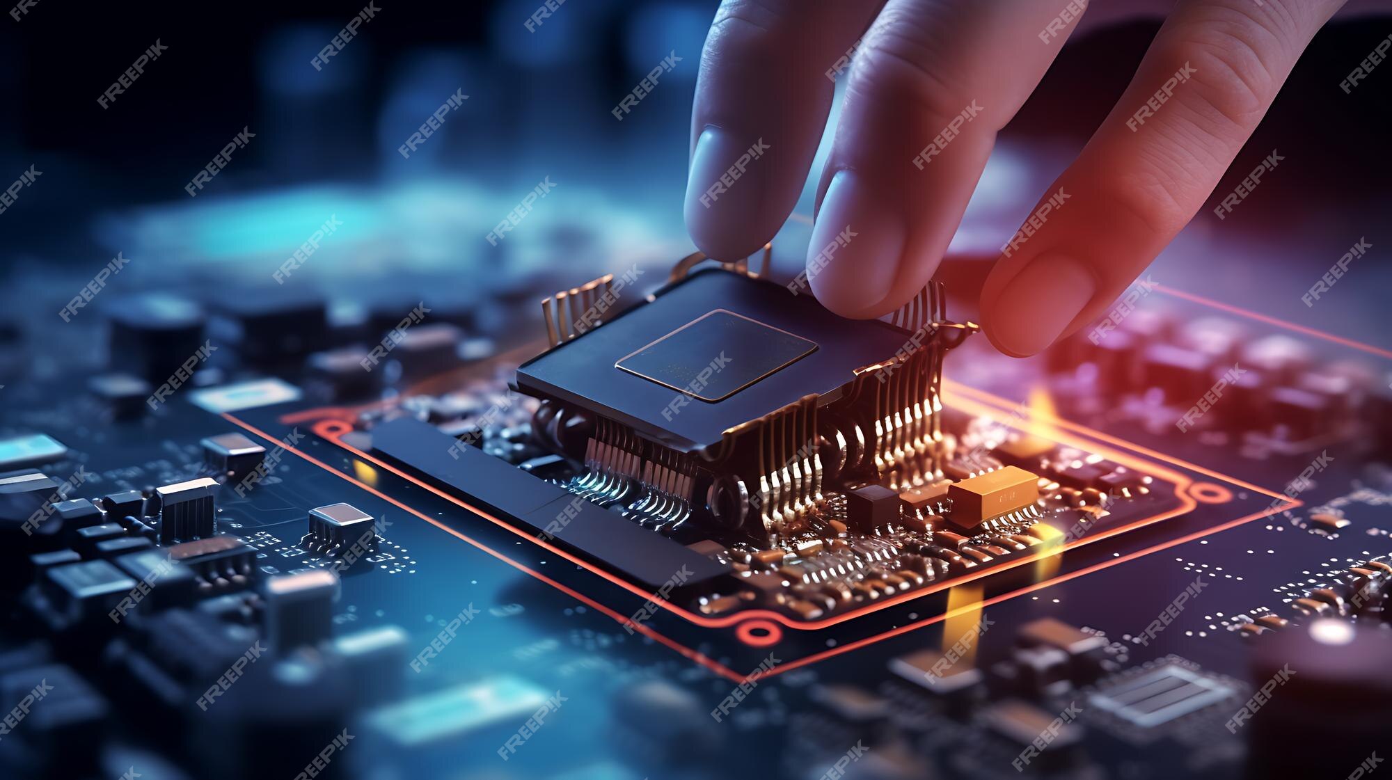 Premium Photo | A man is assembling components to build a computer he ... Premium Photo | A man is assembling components to build a computer he ...