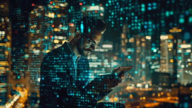 Premium Photo | A man programmer software developer working on a ...