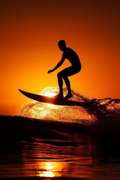 Premium Photo Man Riding Wave On Surfboard