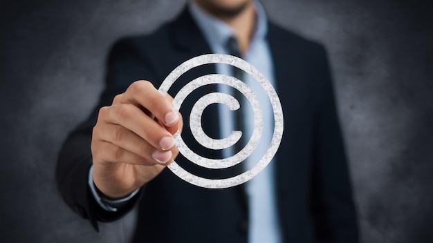 Premium Photo | Man showing copyright symbol copyright intellectual ... Premium Photo | Man showing copyright symbol copyright intellectual ...