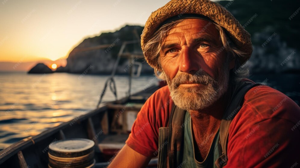 Man Sitting on Boat in Water | Premium AI-generated image Man Sitting on Boat in Water | Premium AI-generated image