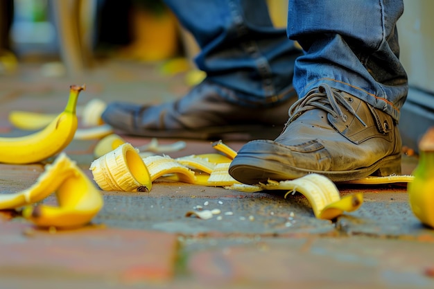 Premium Photo | Man slipping on banana peel Premium Photo | Man slipping on banana peel