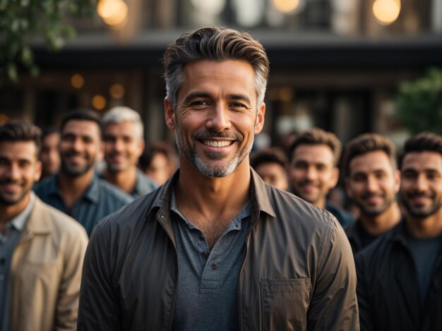 Premium AI Image | Man standing in front of a group of people Premium AI Image | Man standing in front of a group of people