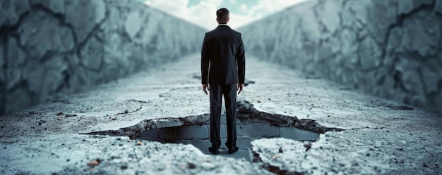 A man standing in a frozen wasteland | Premium AI-generated image A man standing in a frozen wasteland | Premium AI-generated image