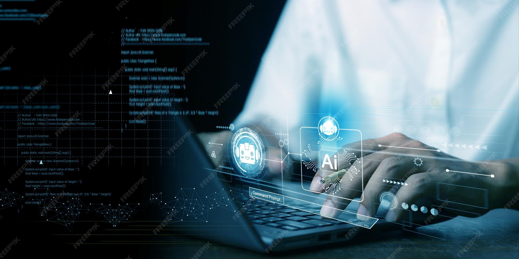 Premium Photo Man Using Technology Smart Robot Ai Artificial Intelligence By Enter Command