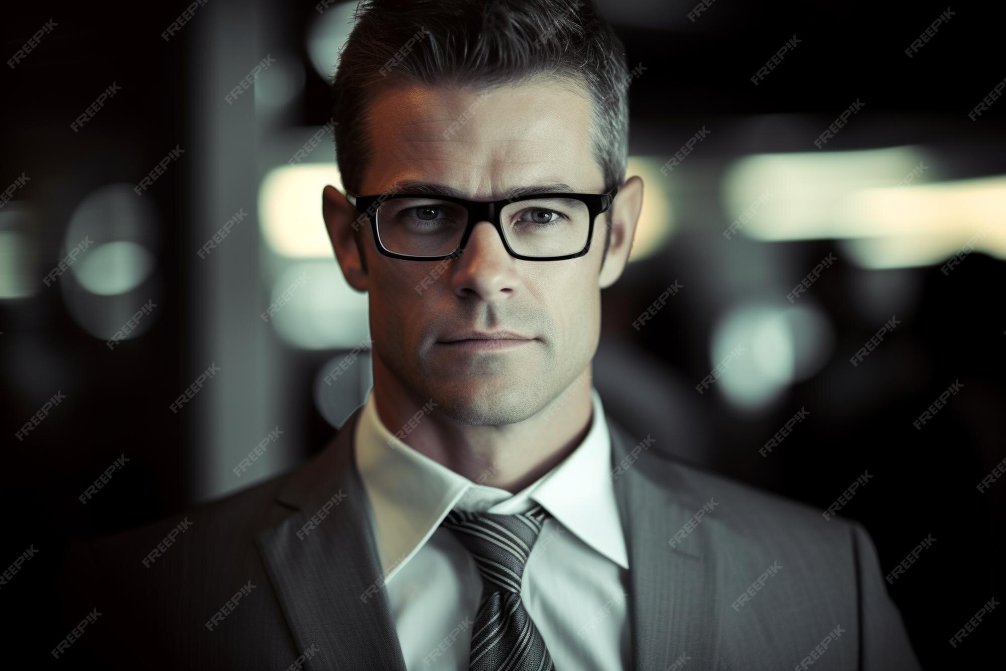 Premium Ai Image A Man Wearing Glasses And A Suit With A Shirt That Says He Is Wearing