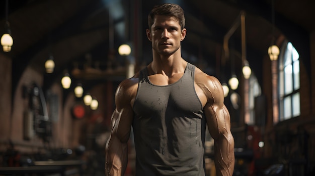 Premium AI Image | man with big muscle concept ai Premium AI Image | man with big muscle concept ai
