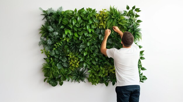 Premium Photo | Man with screwdriver installing green artificial Premium Photo | Man with screwdriver installing green artificial