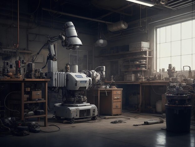 Premium AI Image | Manufacturing robot machine repair Premium AI Image | Manufacturing robot machine repair