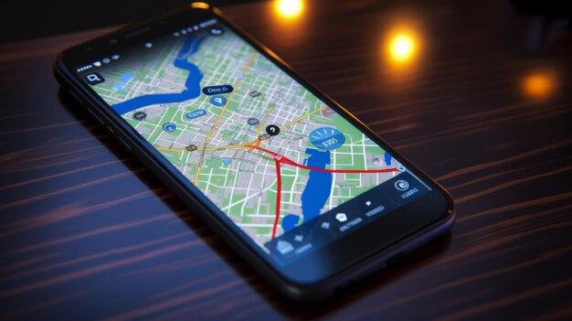 Premium Photo | Map GPS navigation smartphone map app AI generative Premium Photo | Map GPS navigation smartphone map app AI generative