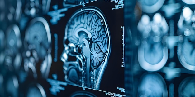 신경학 이미지를 사용하여 인지 및 운동 기능에 대한 뇌 기능을 매핑하는 개념 Mri 분석 신경 네트워크 뇌 매핑 인지 기능 운동 기술 프리미엄 Ai 생성 이미지