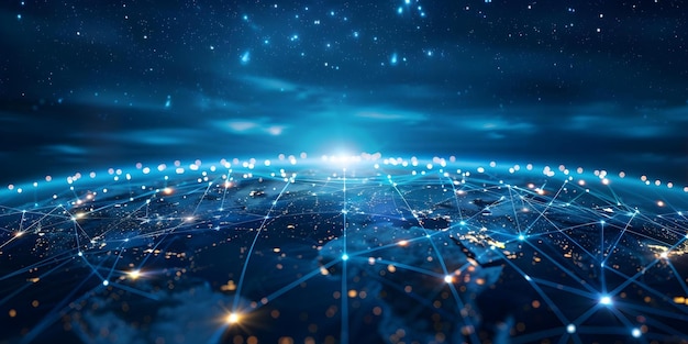 Premium Photo | Mapping the Future Global Network Visualization with ...