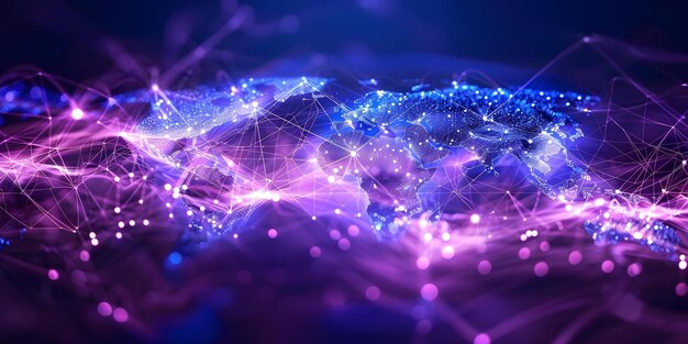 Premium Photo Mapping Global Connectivity Through Interconnected Geospatial Data Nodes Concept