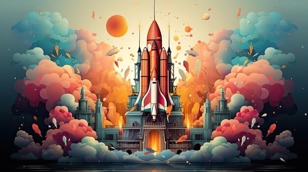 Premium AI Image | market launch concept illustration vector Premium AI Image | market launch concept illustration vector