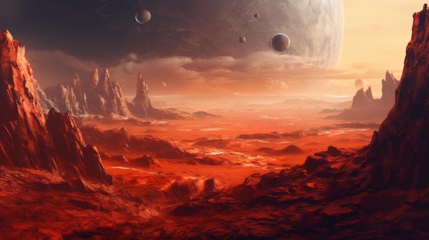 Premium AI Image | Mars planet surface Generative AI Premium AI Image | Mars planet surface Generative AI