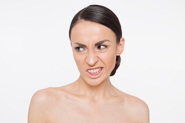 Premium Photo Massage For The Face Portrait Of A Young Woman Arrows Indicate How To Properly