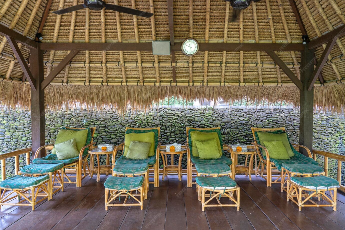 Premium Photo Massage Table Overlooking The Tropical Garden Spa