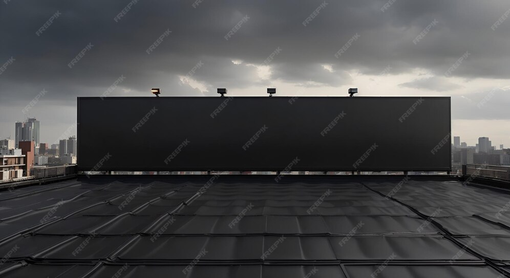Premium AI Image | A massive billboard towering over the city skyline Premium AI Image | A massive billboard towering over the city skyline