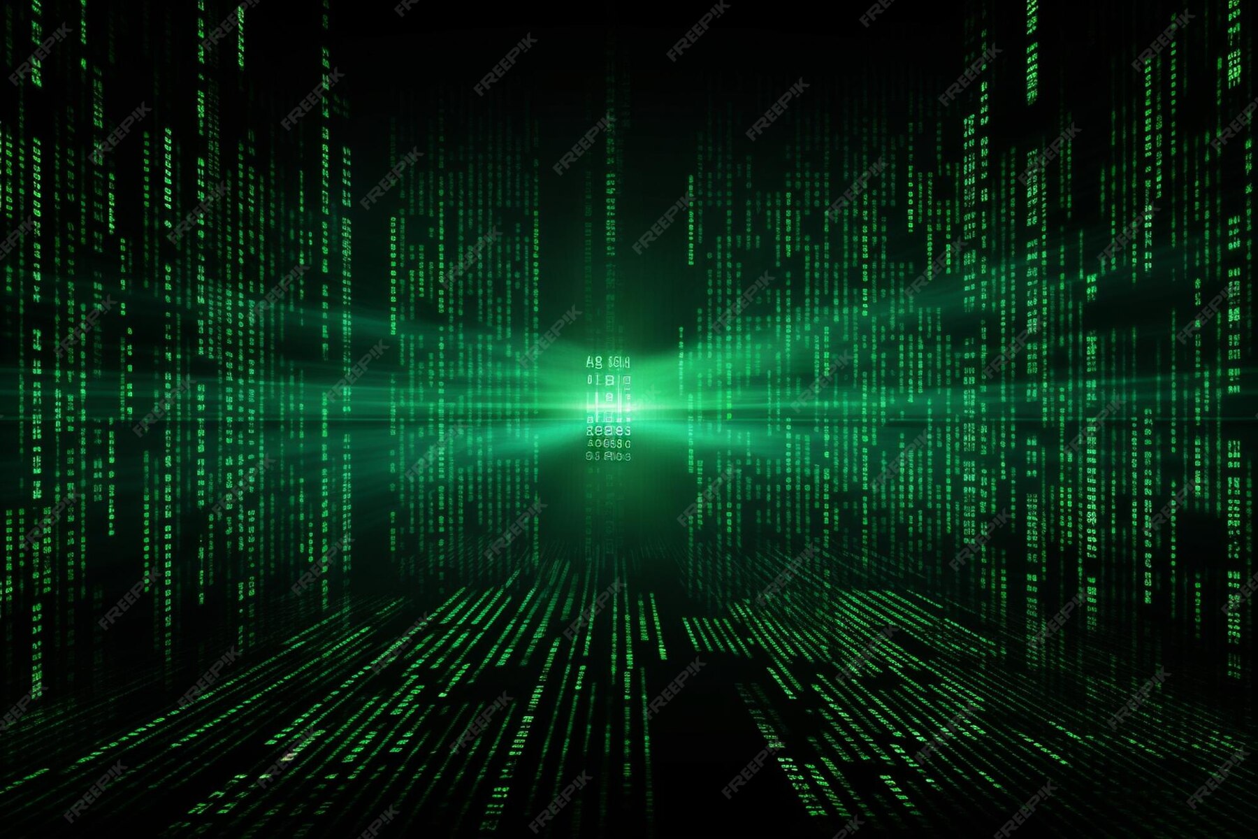 Matrix Background With Numbers On The Screen Binary Code Zero One