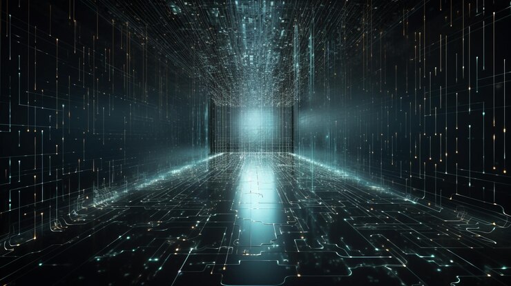 Premium AI Image | A matrix of binary code flowing through circuit ...