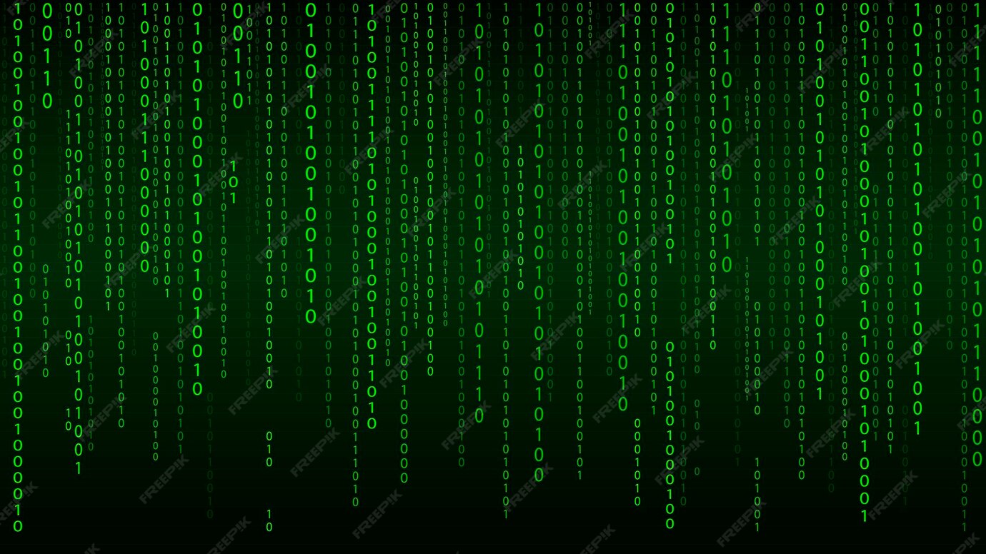 Premium Photo | Matrix on vector background binary code green falling numbers on a dark ...